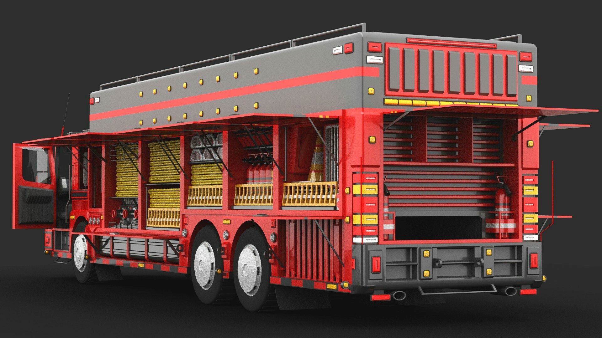 Fire Truck Heavy Rescue Unit 3D model - TurboSquid 1833584