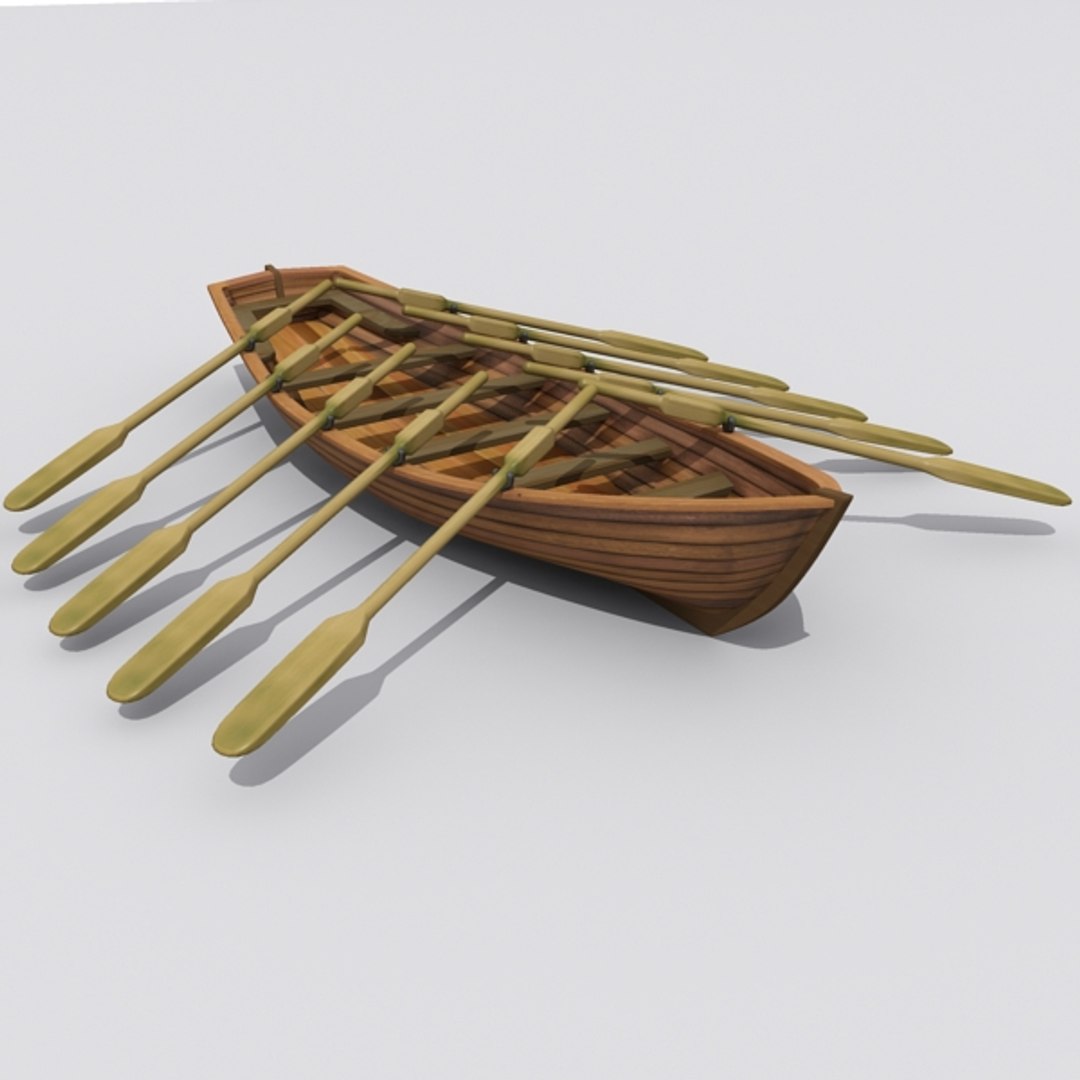 3d Wooden Life Boat Model