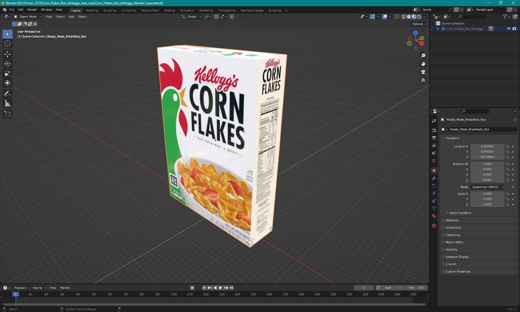 Corn Flakes Box Kelloggs Model - TurboSquid 2347147