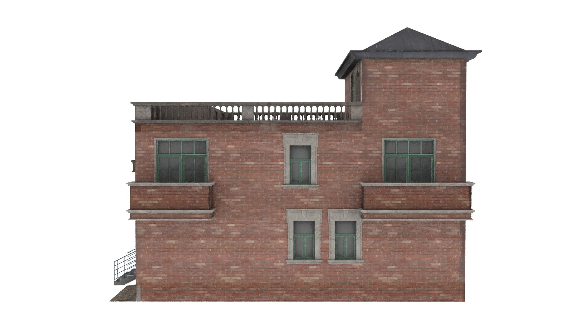 3D Model Realistic Detailed 4K Old House Include Interior Texture ...