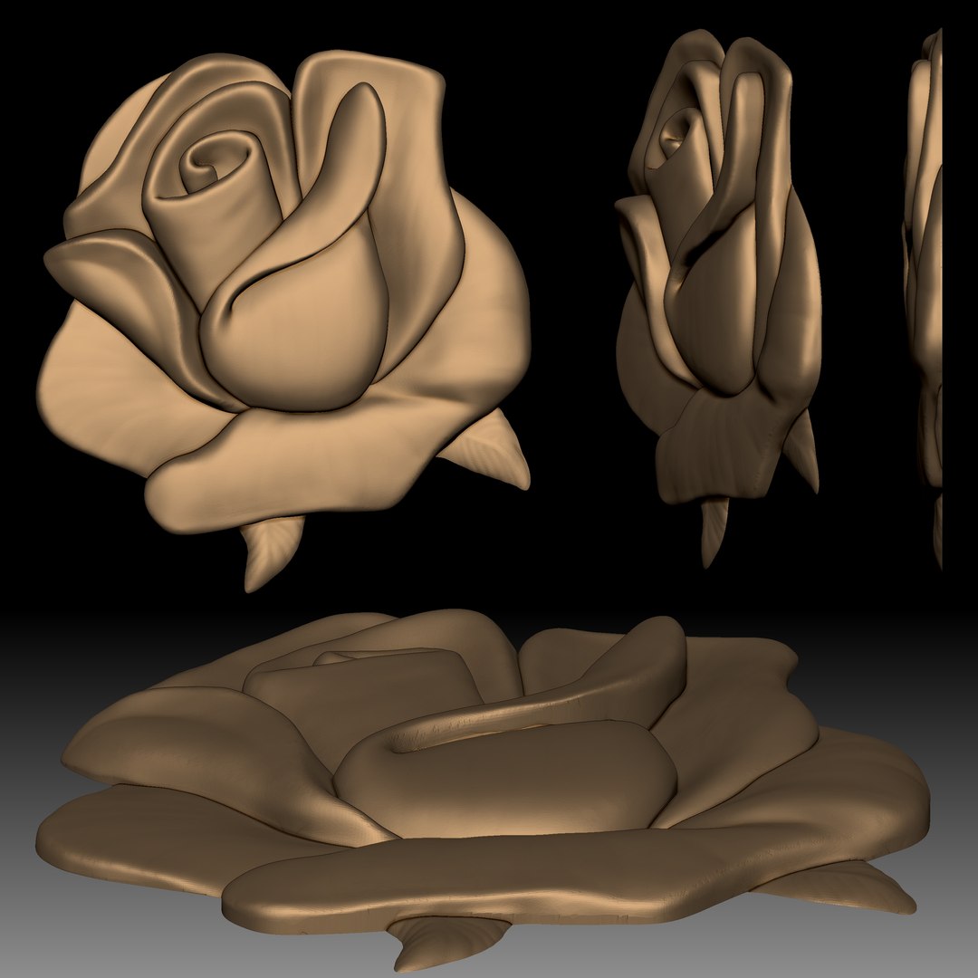 3D Roses Bas-relief For CNC Router Or Printer - TurboSquid 2075134