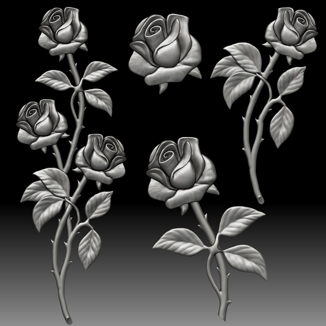3D Roses Bas-relief For CNC Router Or Printer - TurboSquid 2075134
