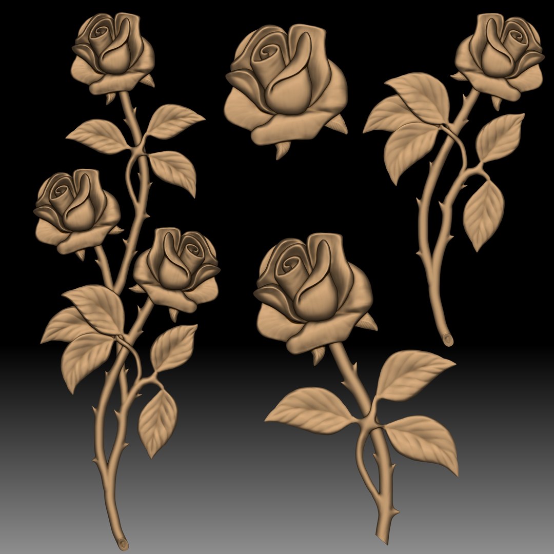 3D Roses Bas-relief For CNC Router Or Printer - TurboSquid 2075134