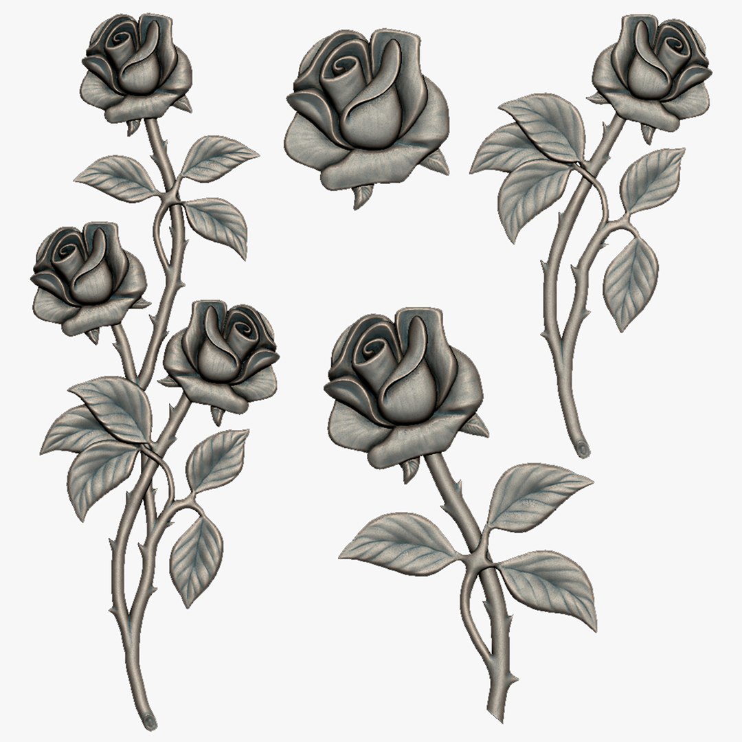 3D Roses Bas-relief For CNC Router Or Printer - TurboSquid 2075134