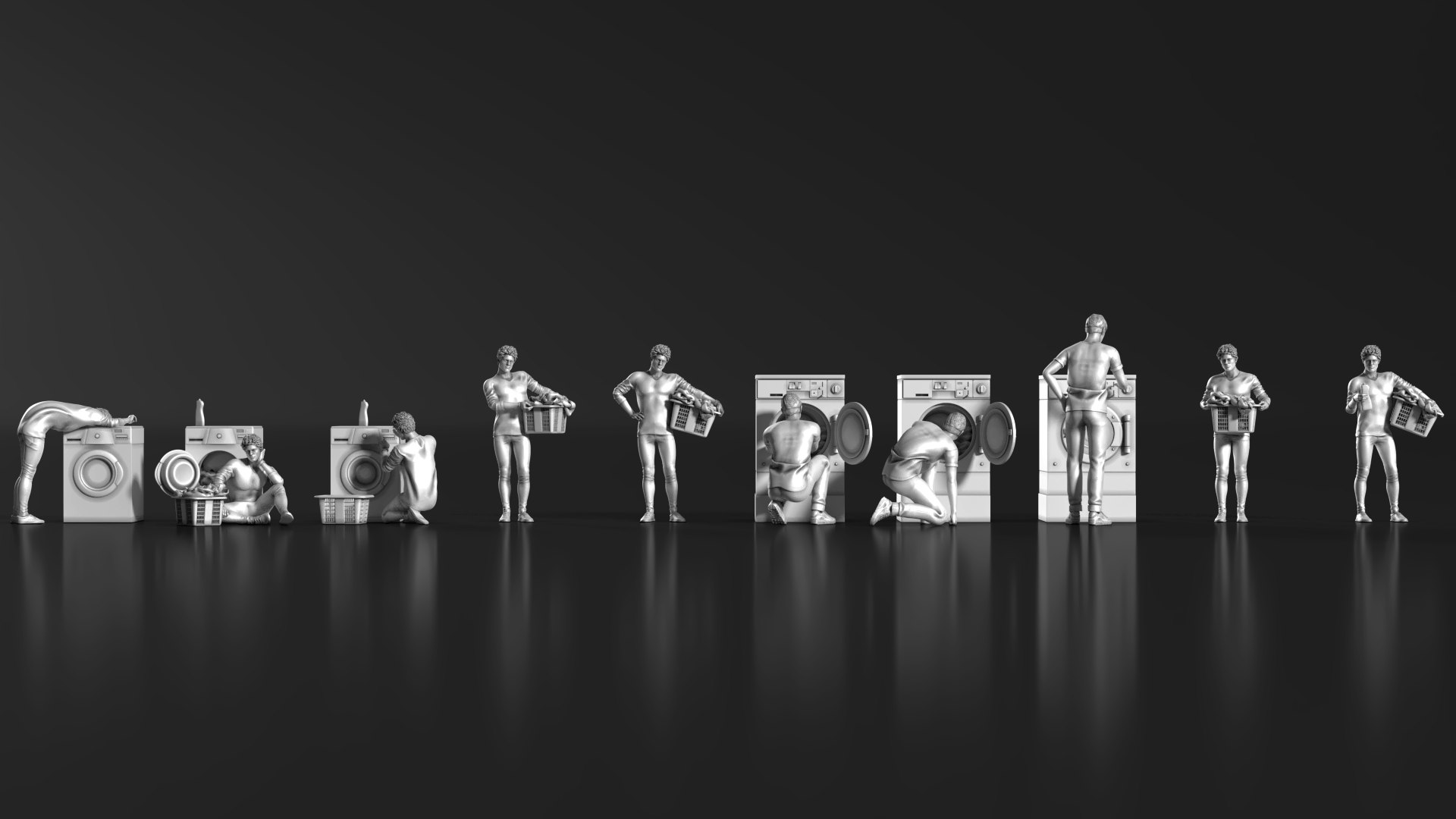 3D Model HD People 02 Washing Clothes - TurboSquid 1835608