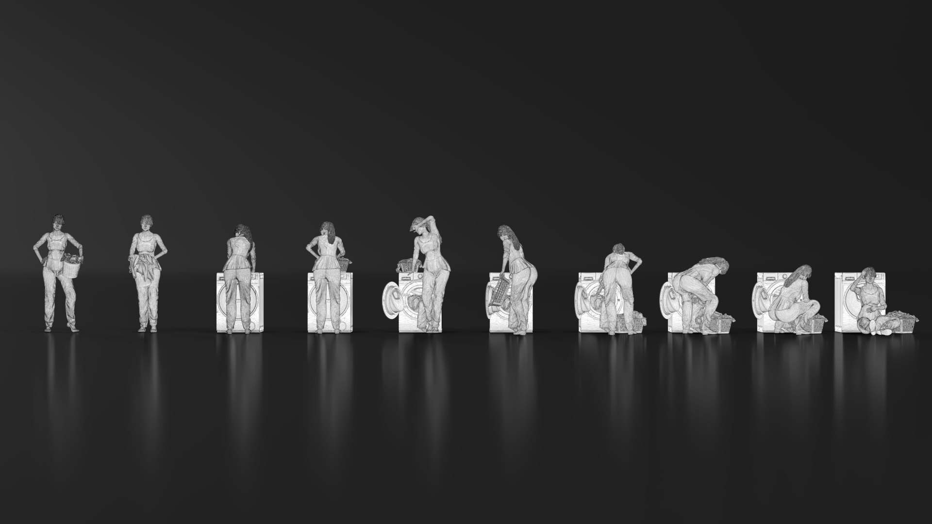 3D Model HD People 02 Washing Clothes - TurboSquid 1835608