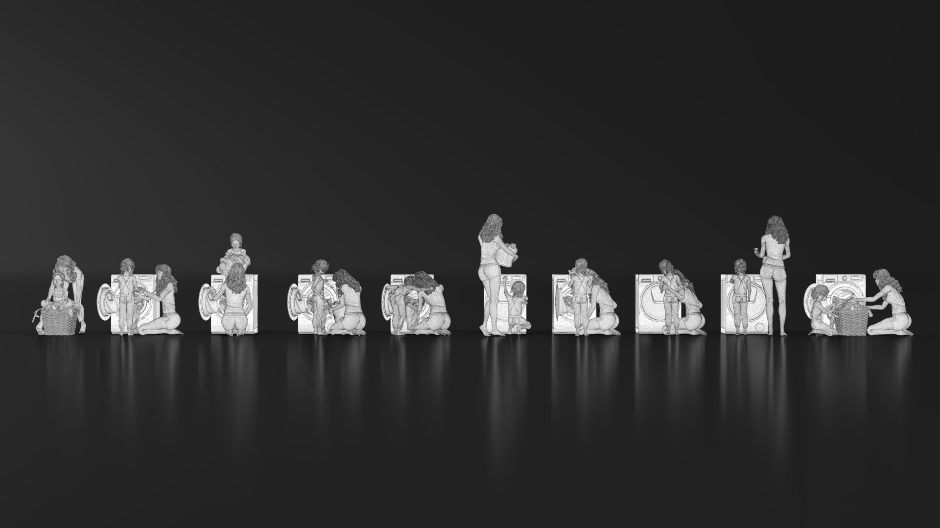 3D Model HD People 02 Washing Clothes - TurboSquid 1835608