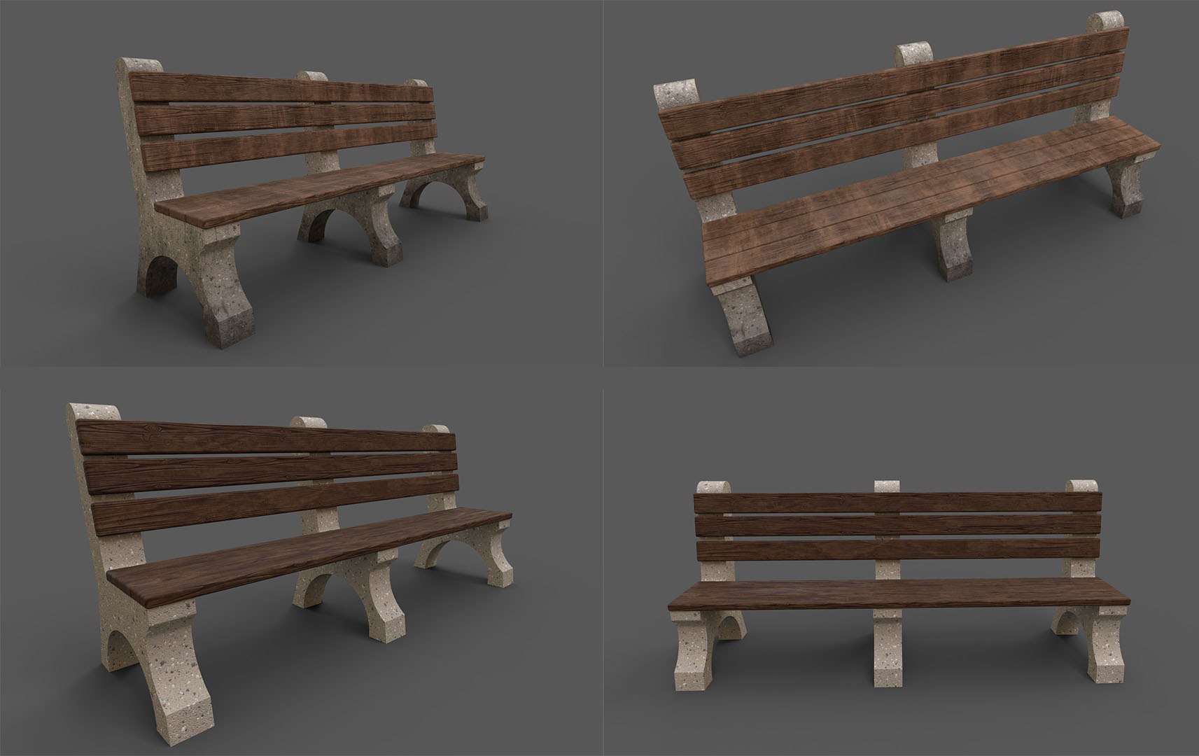 3d Model Park Bench