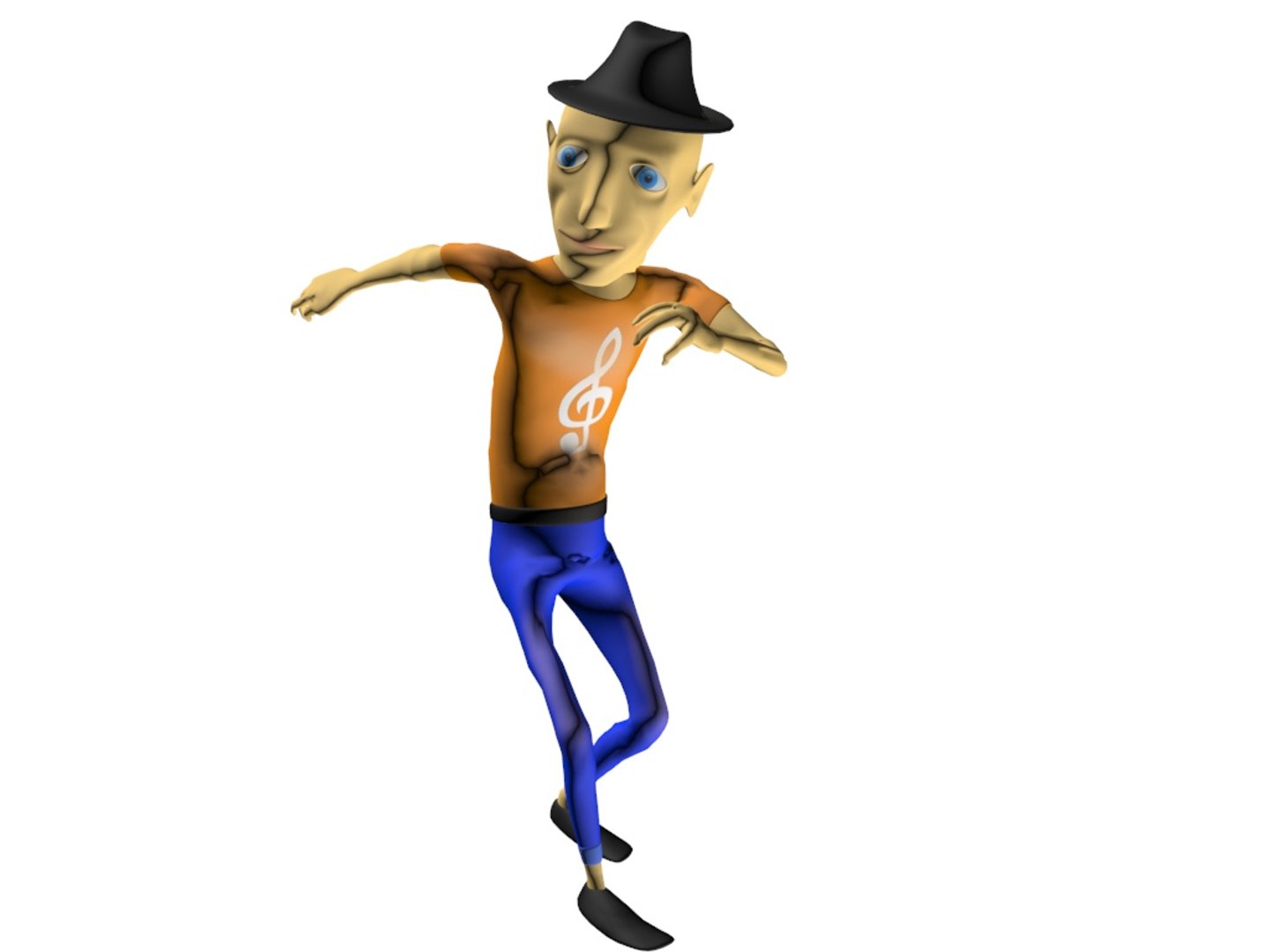 Funny Cartoon Dancer Dance 3d Model