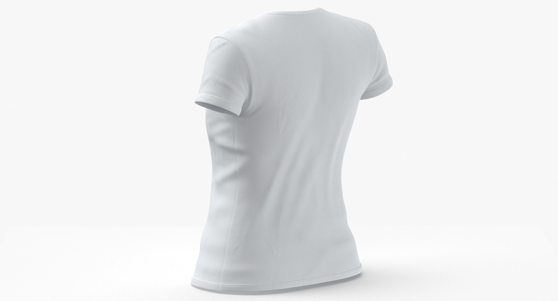 3D Model Female Crew Neck Worn White - TurboSquid 1726557