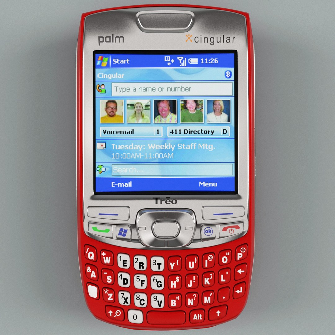 palm treo 750 red 3d model