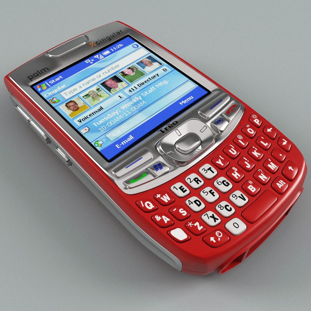 palm treo 750 red 3d model
