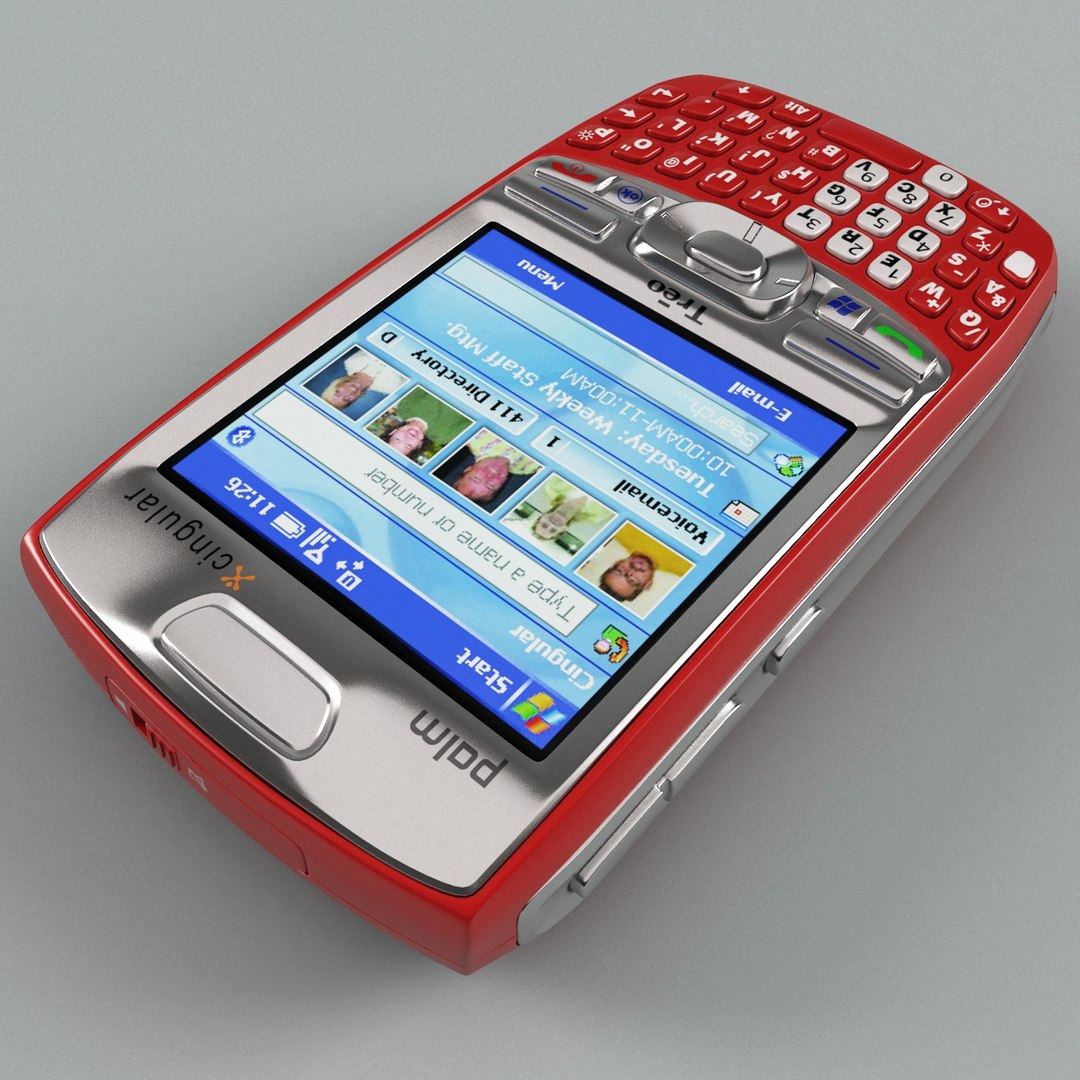 palm treo 750 red 3d model