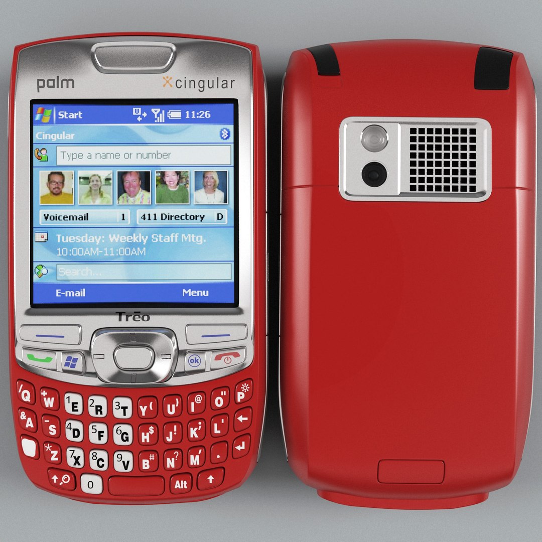 palm treo 750 red 3d model