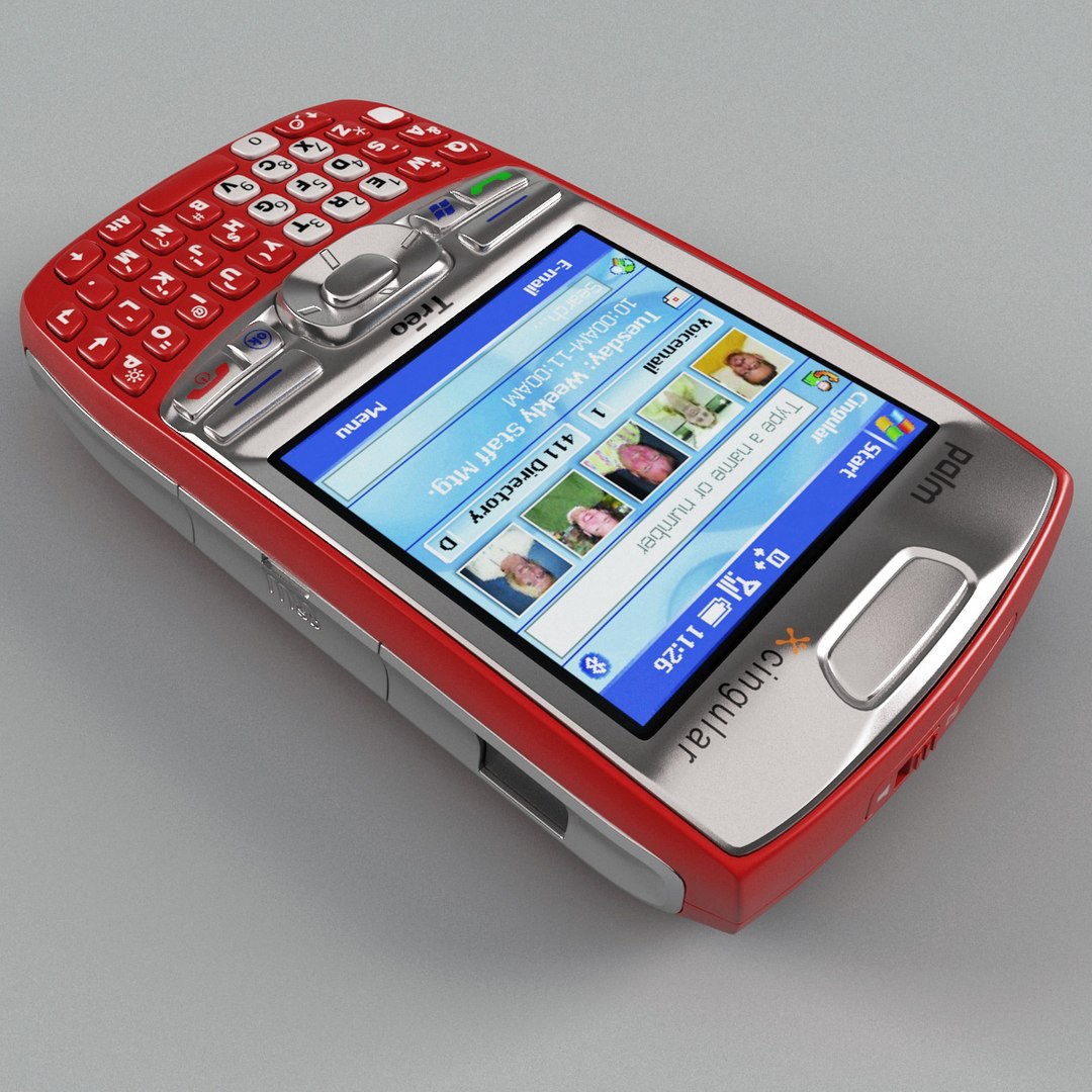 palm treo 750 red 3d model