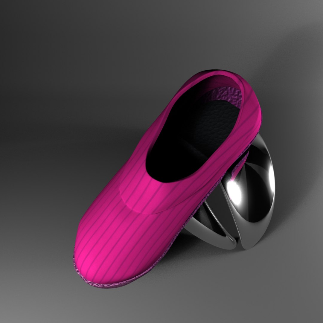 3d girl pink shoe model