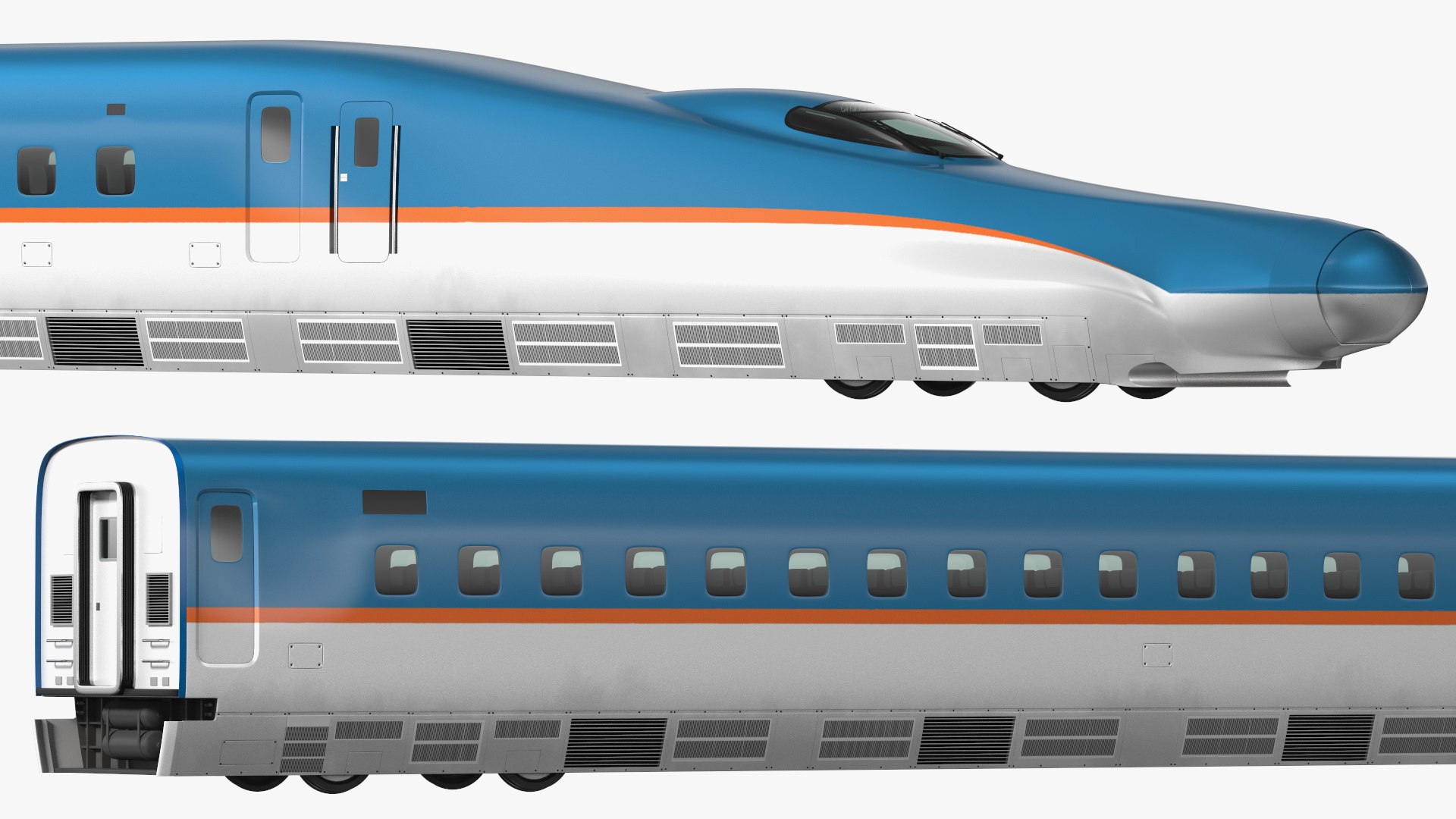 3D High Speed Train White Blue - TurboSquid 1875614