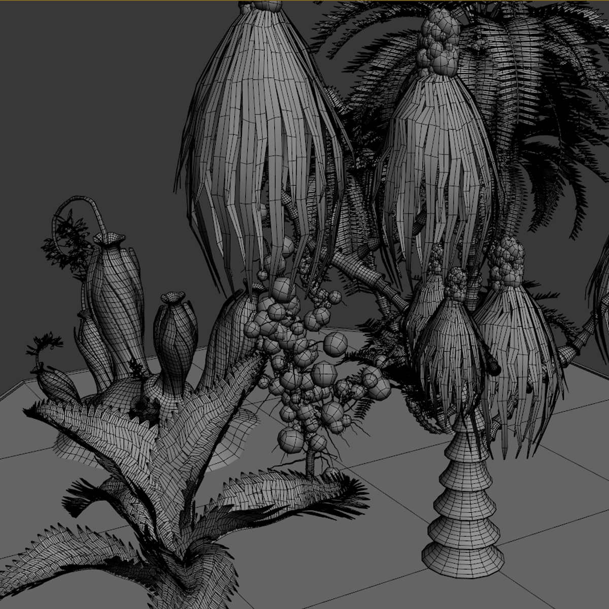 3d model alien plants trees