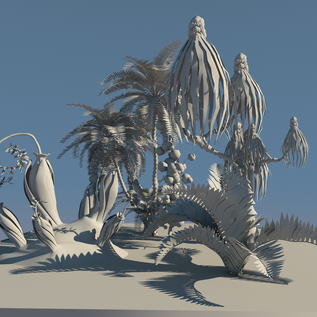 3d model alien plants trees