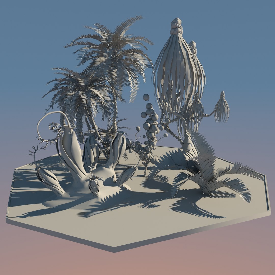 3d Model Alien Plants Trees