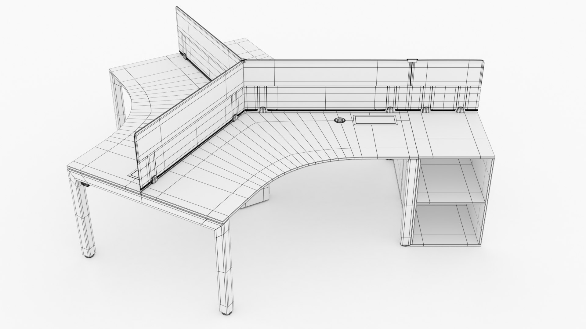 3D Office Desk 02 Model - TurboSquid 2139867