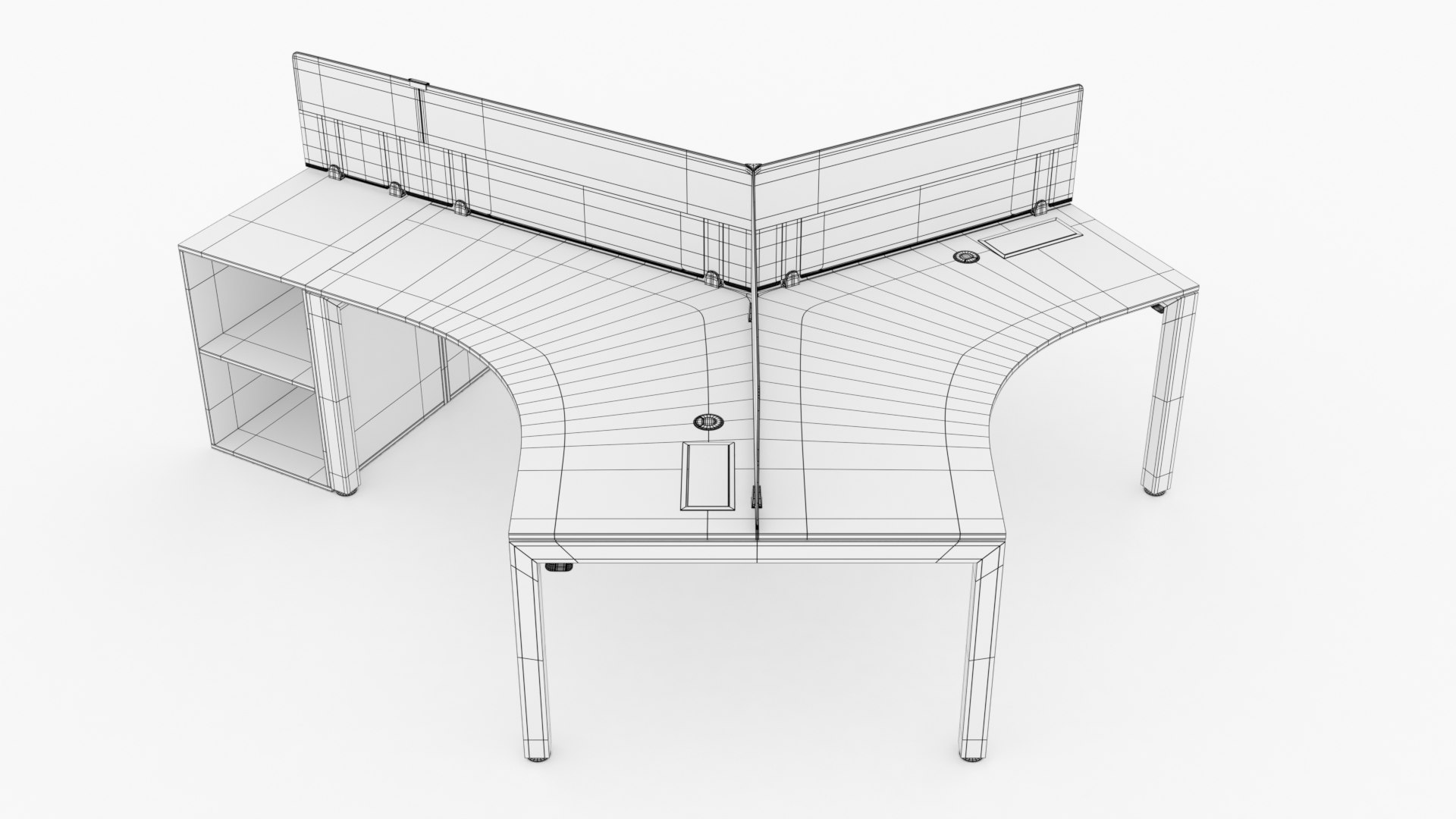 3D Office Desk 02 Model - TurboSquid 2139867