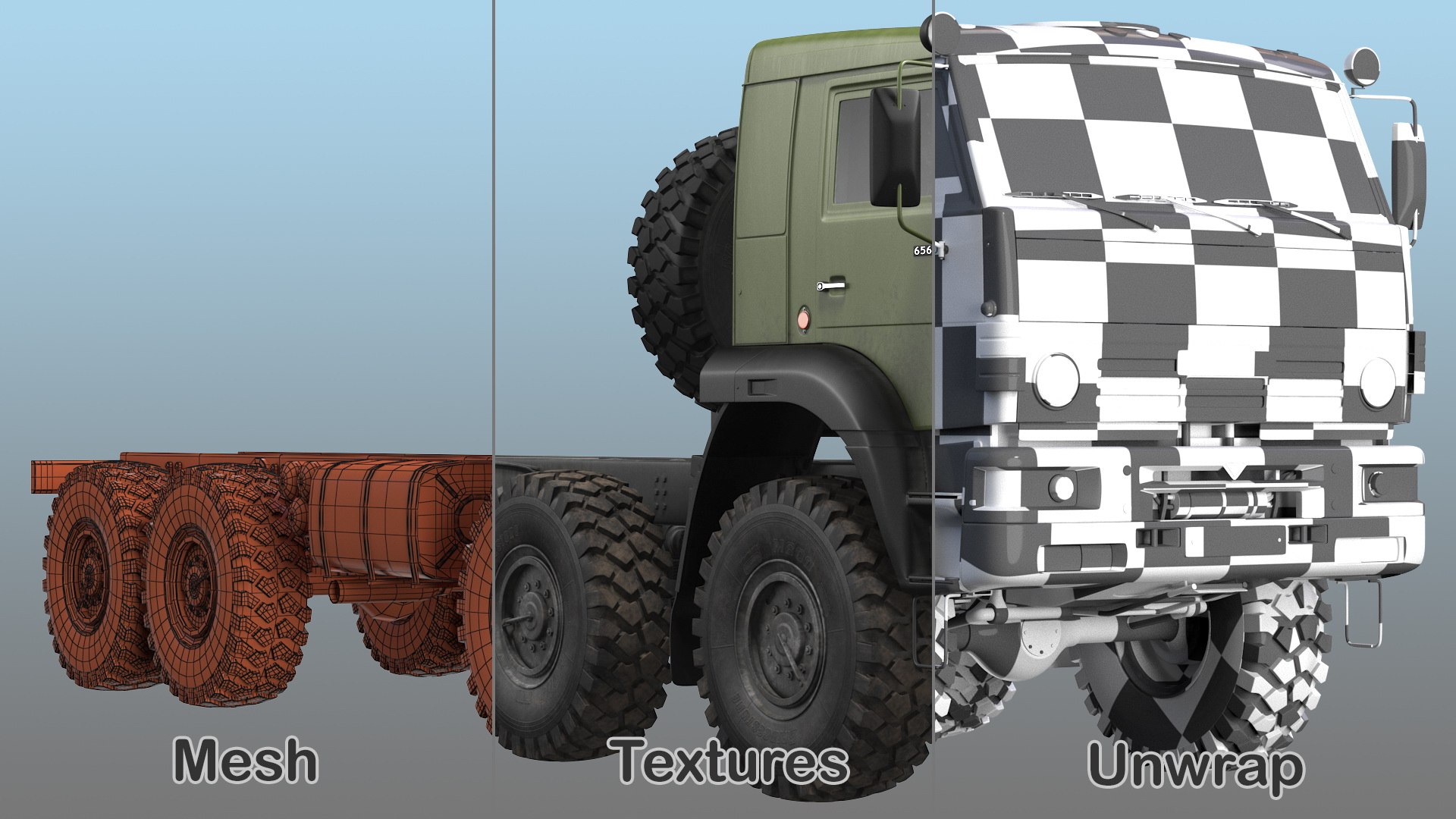 3D kamaz 6350 8x8 military truck - TurboSquid 1595997