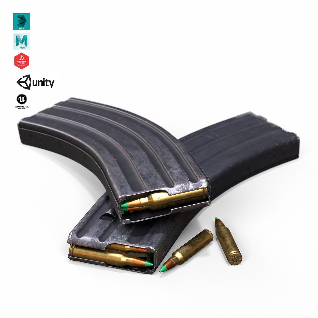 3D Model AR-15 Alloy Magazine 40-Round - TurboSquid 2186310