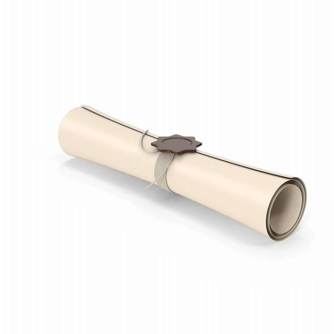 3D Scroll Certificate - TurboSquid 2046127