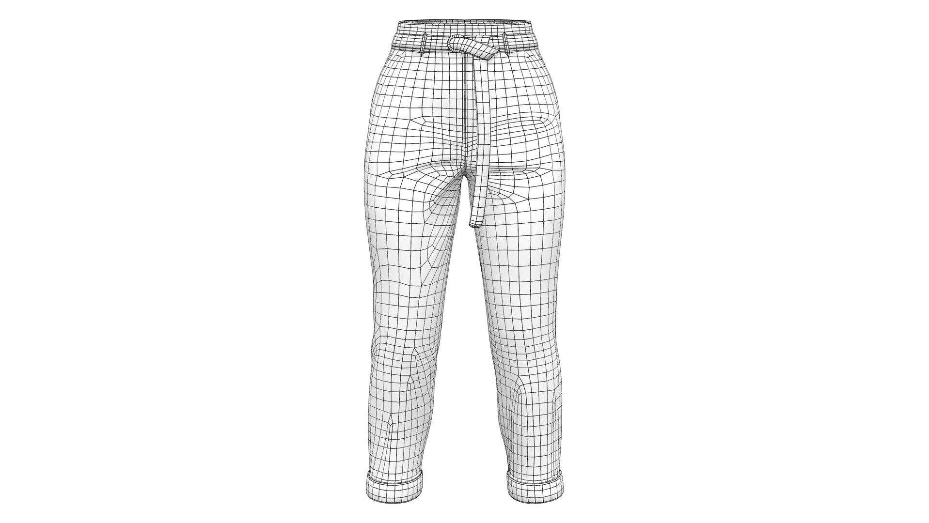 3D Knot Belt Rolled Legs Elegant Gray Pants - TurboSquid 1965107