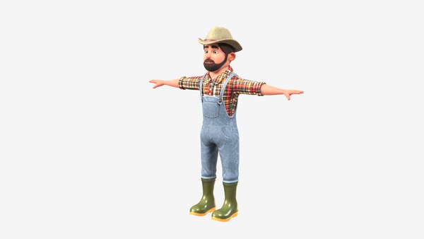 modelo 3d Granjero de dibujos animados V2 - TurboSquid 2190115