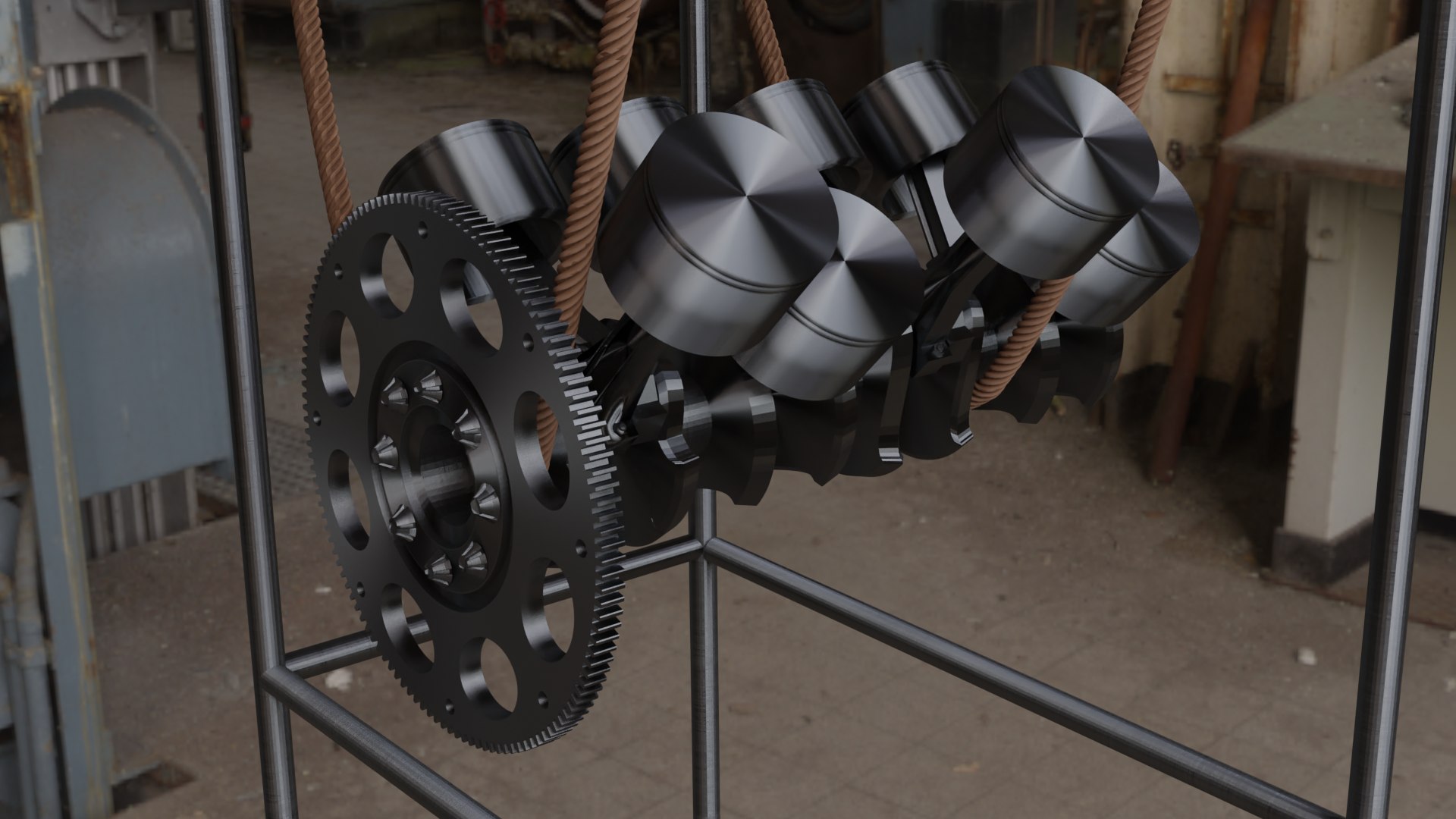 3D Animated V6 Engine Pistons - TurboSquid 1731470