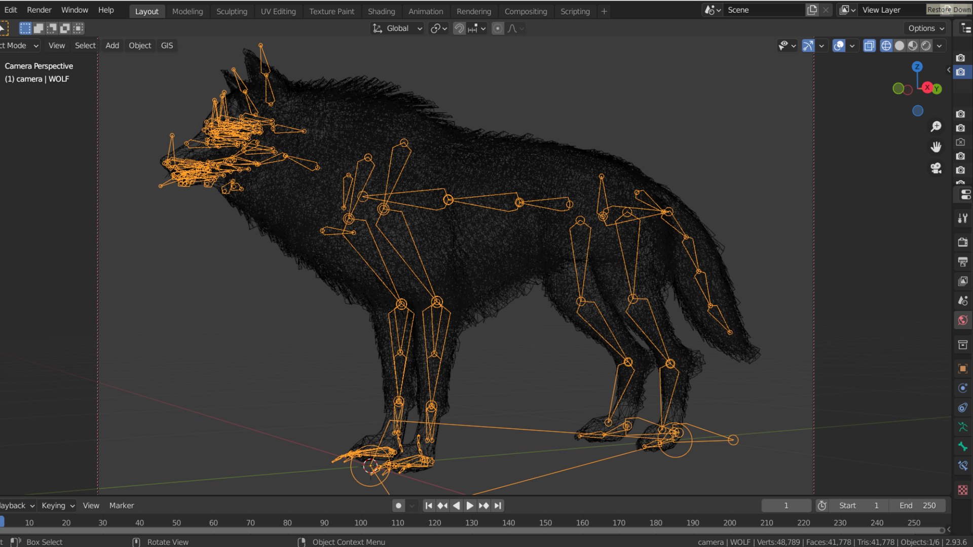 3D Ralistic Wolf Riggd model - TurboSquid 2014581