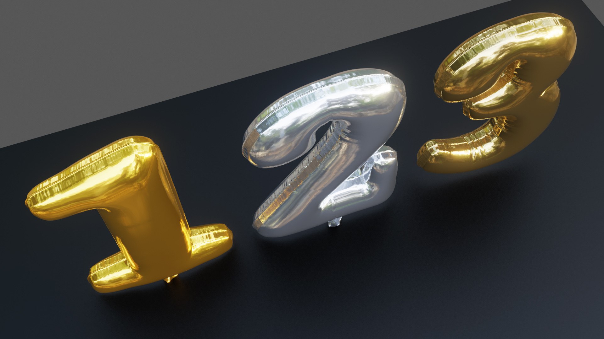 Inflated Numbers 123 3D Model - TurboSquid 2244896