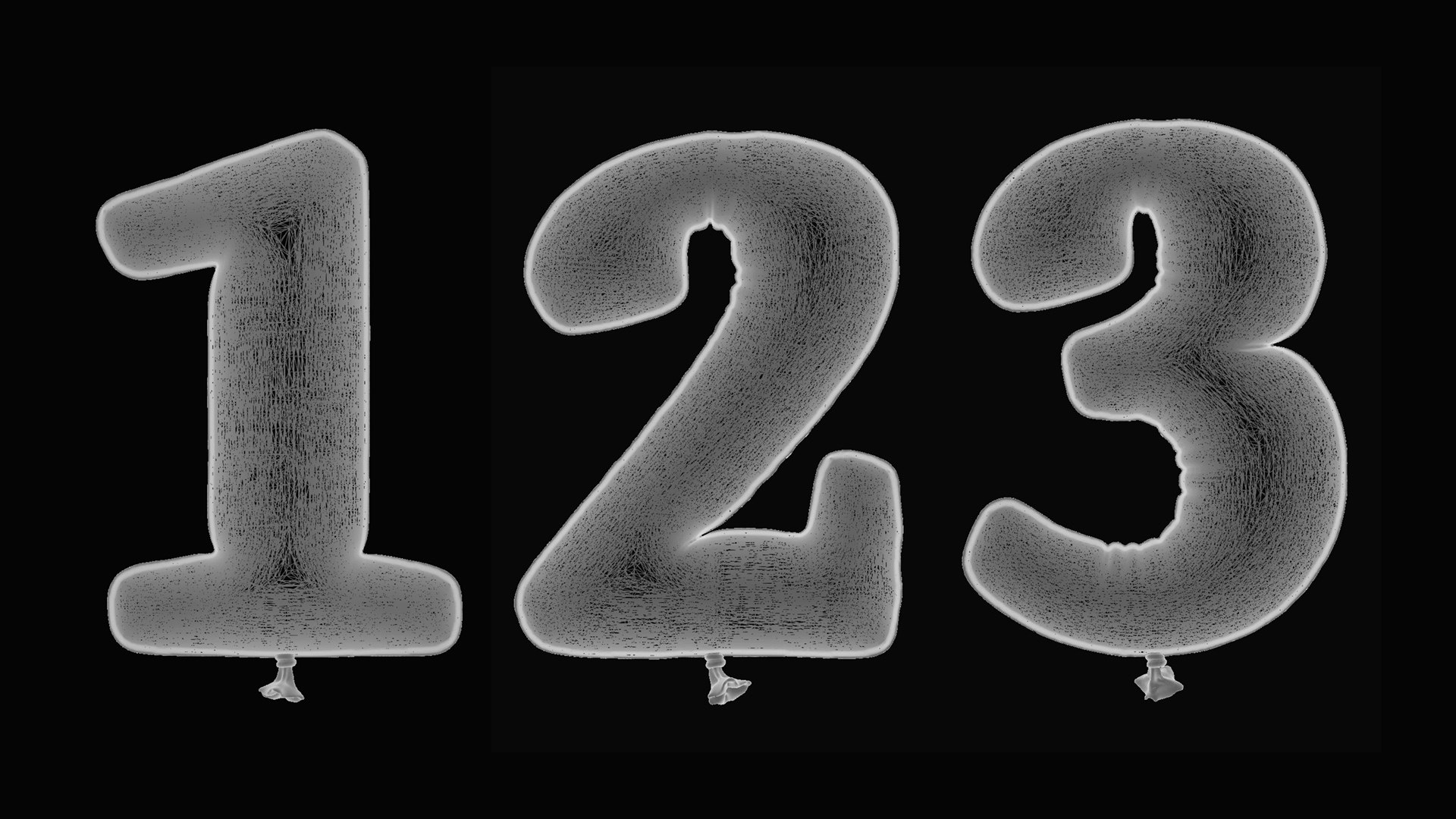 Inflated Numbers 123 3D Model - TurboSquid 2244896