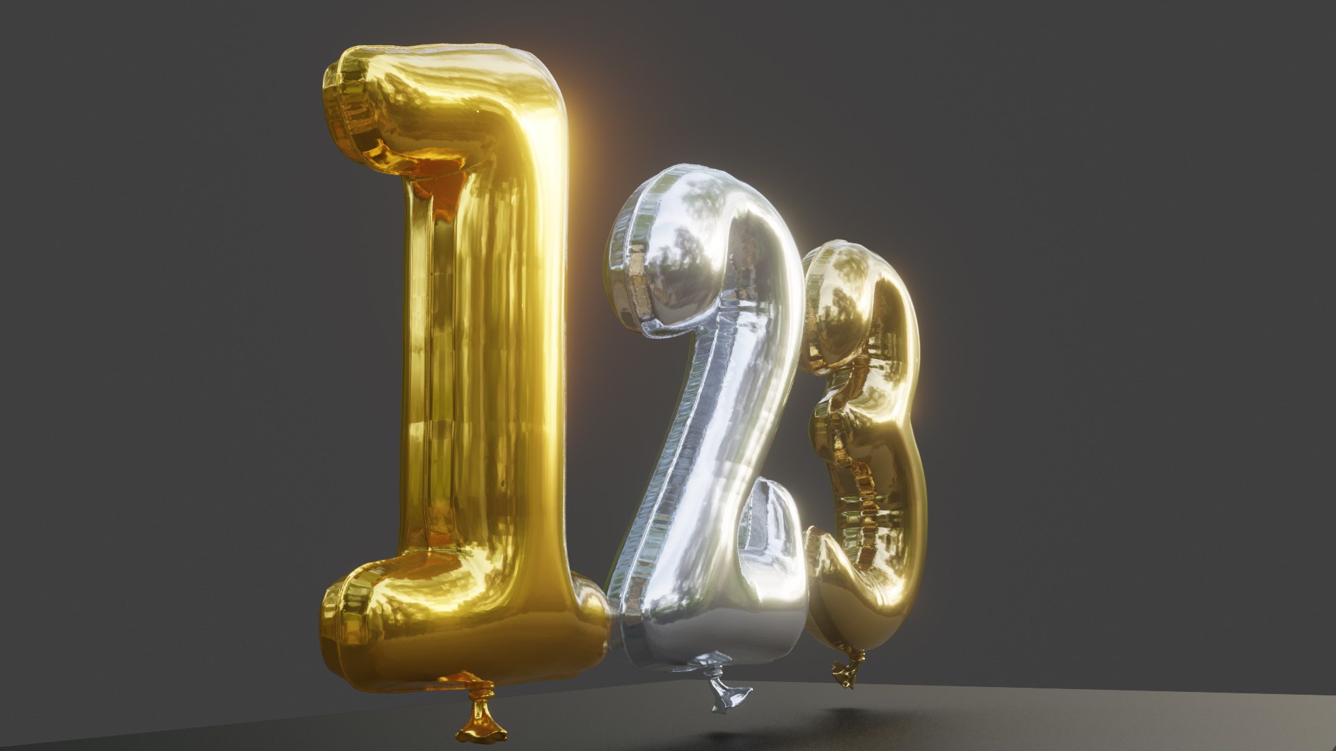 Inflated Numbers 123 3D Model - TurboSquid 2244896