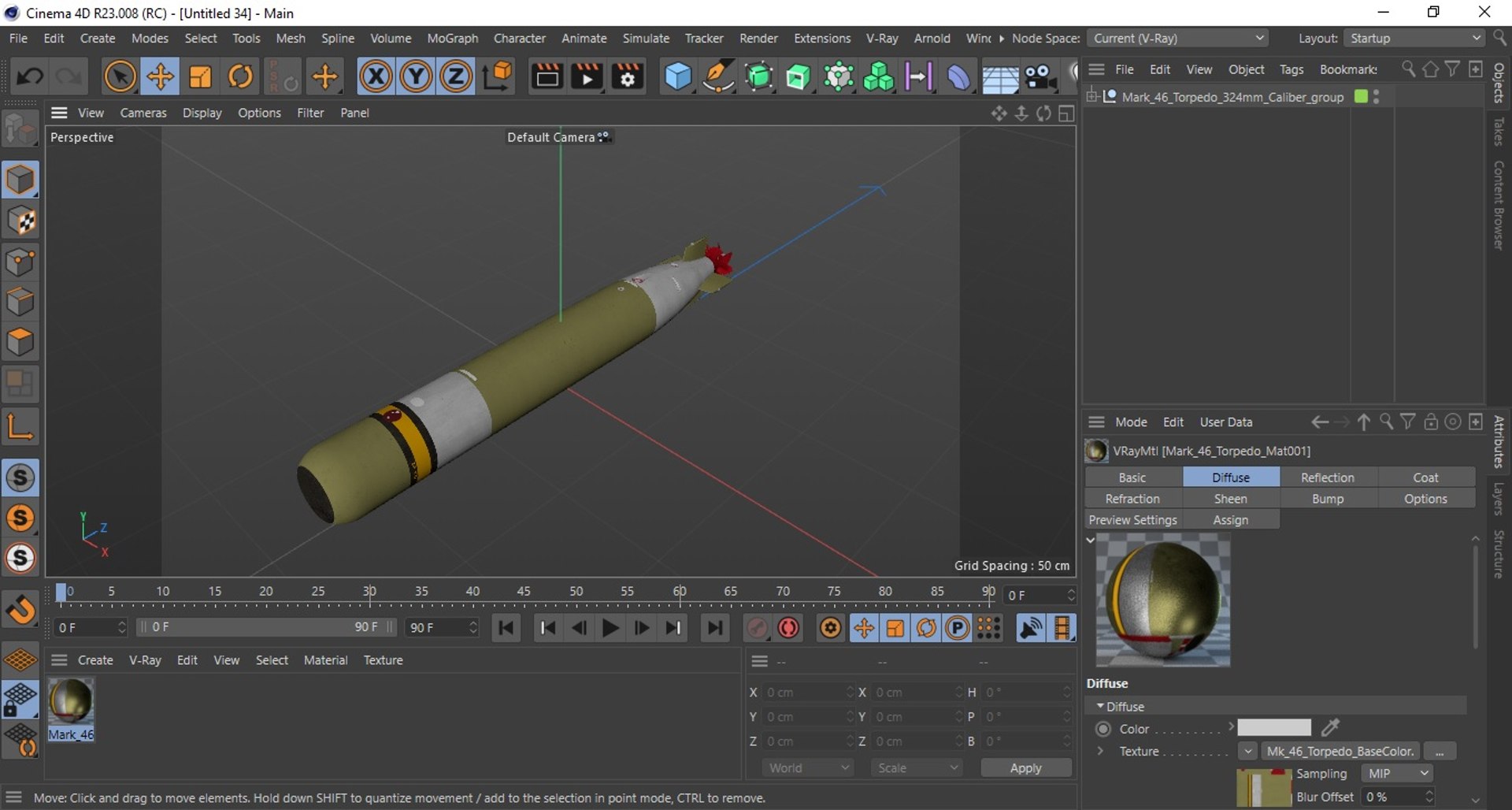 3D Model Mark 46 Torpedo 324mm Caliber - TurboSquid 2312406
