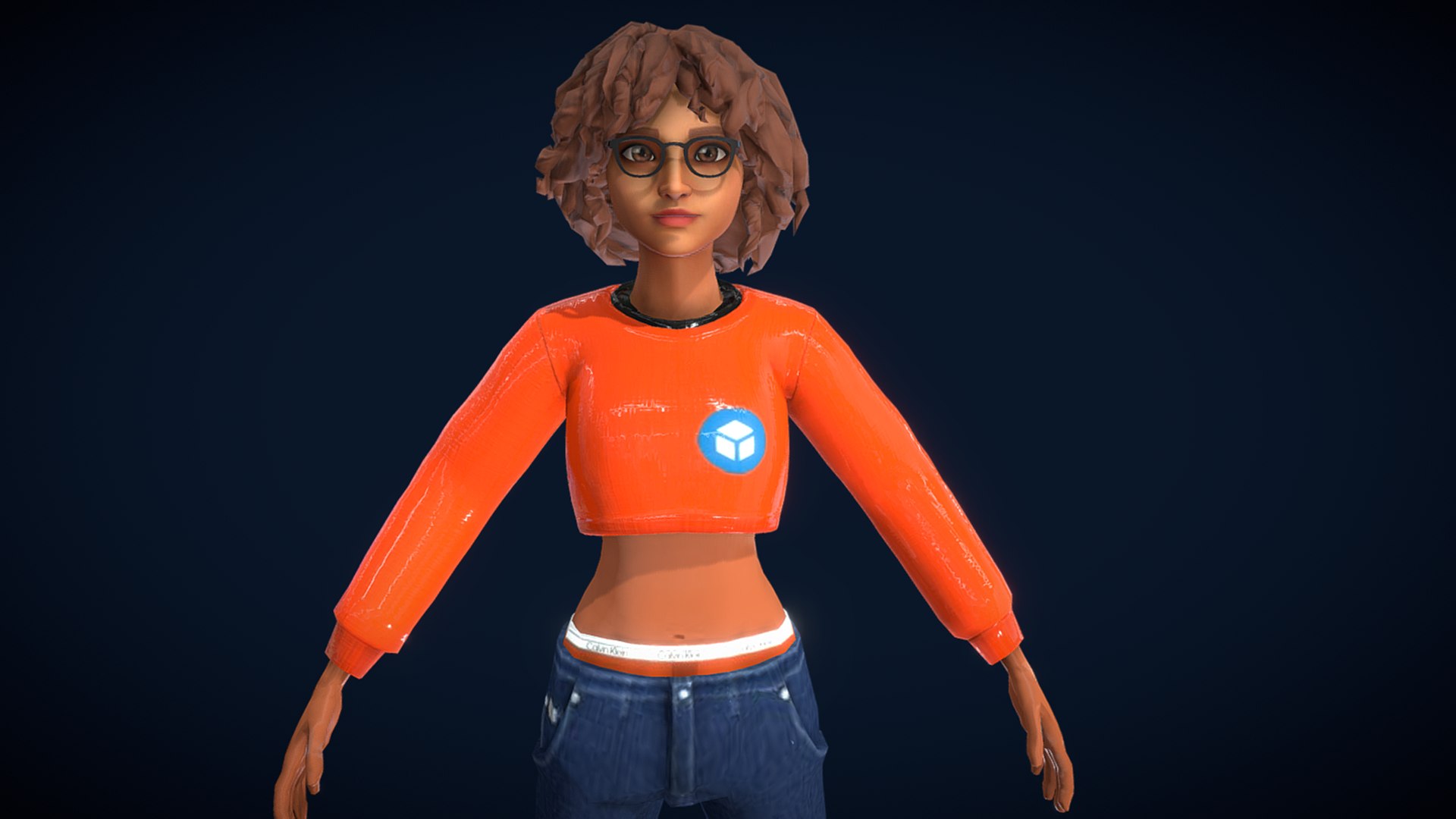 3d Brunette Cartoon Character Model Turbosquid 2067262