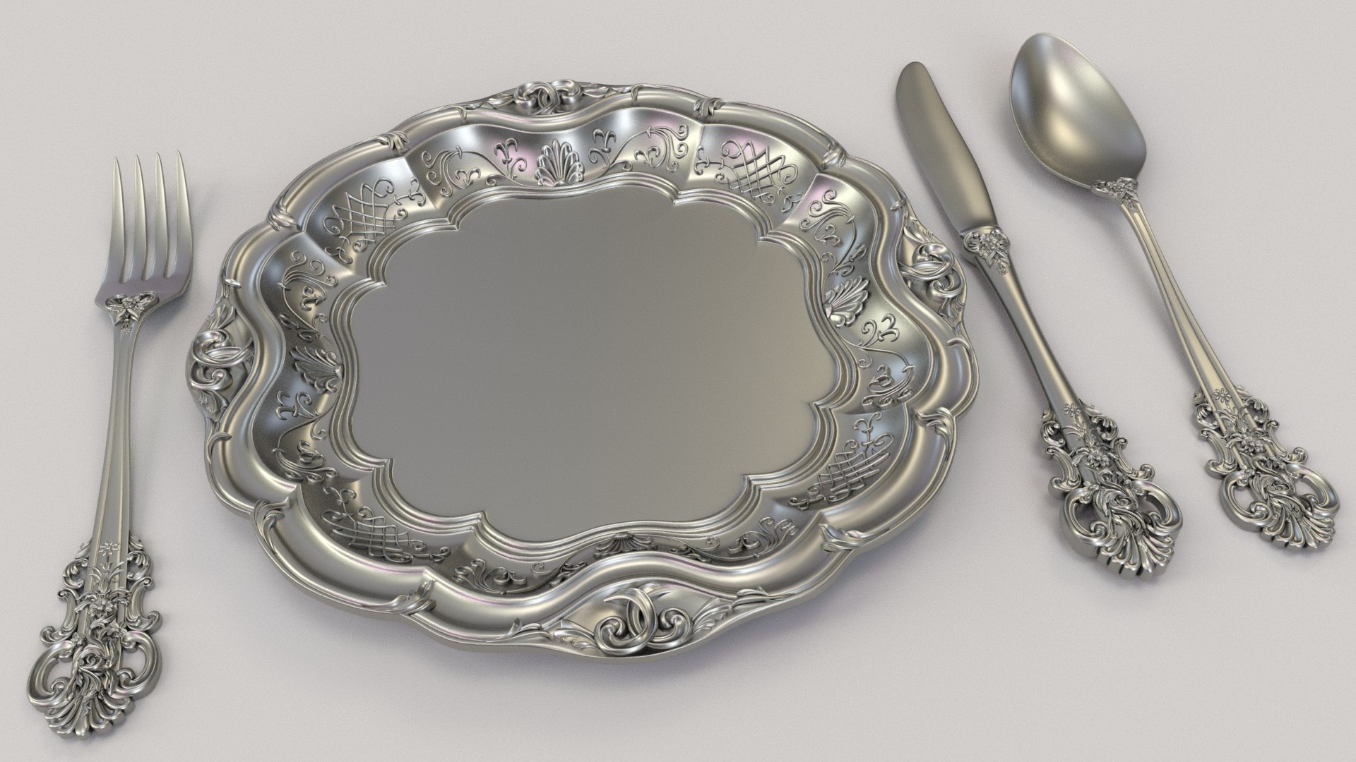 3D silverware x1 cnc silver - TurboSquid 1589367