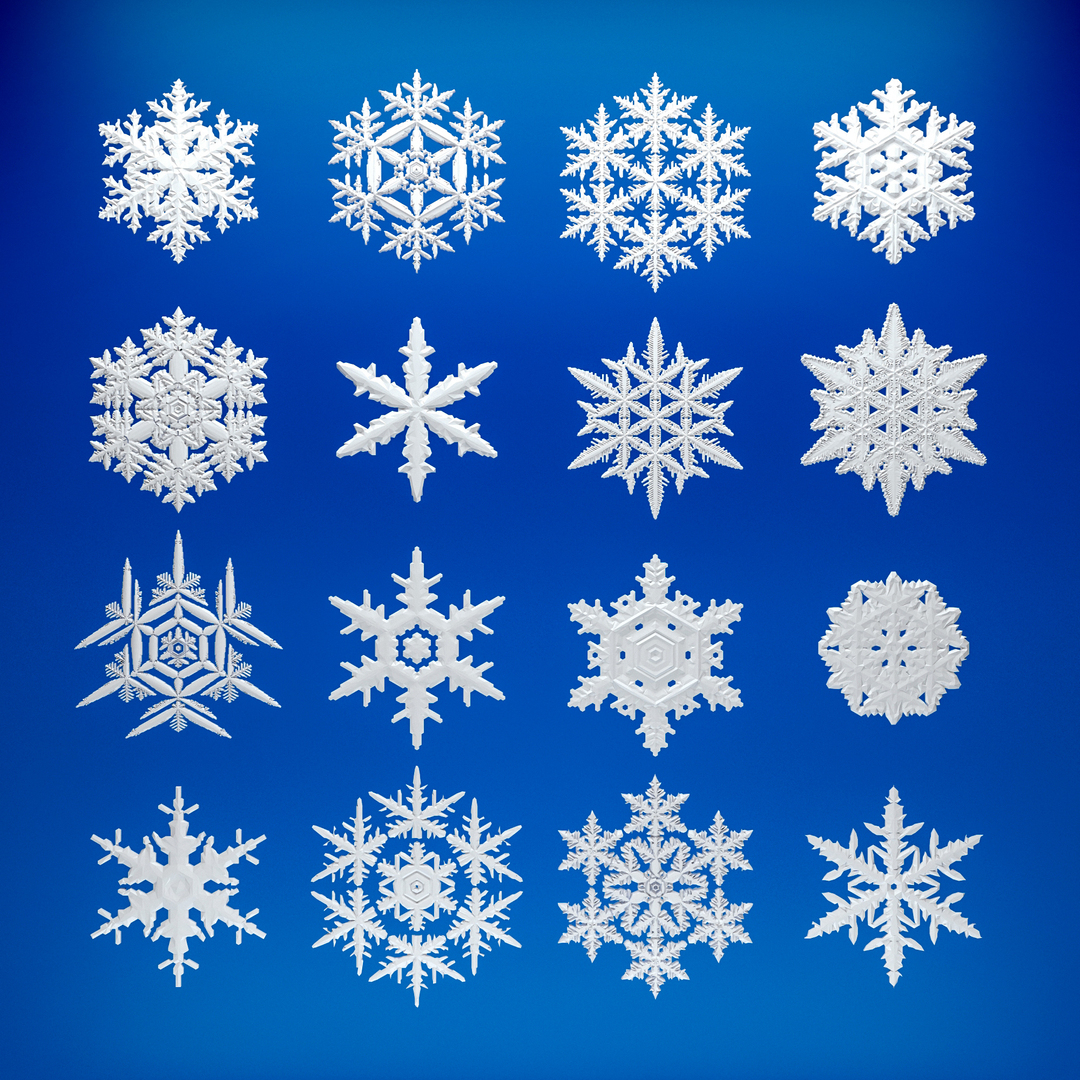 3d model of snowflake snow flake