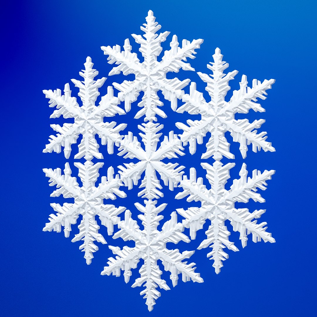 3d model of snowflake snow flake