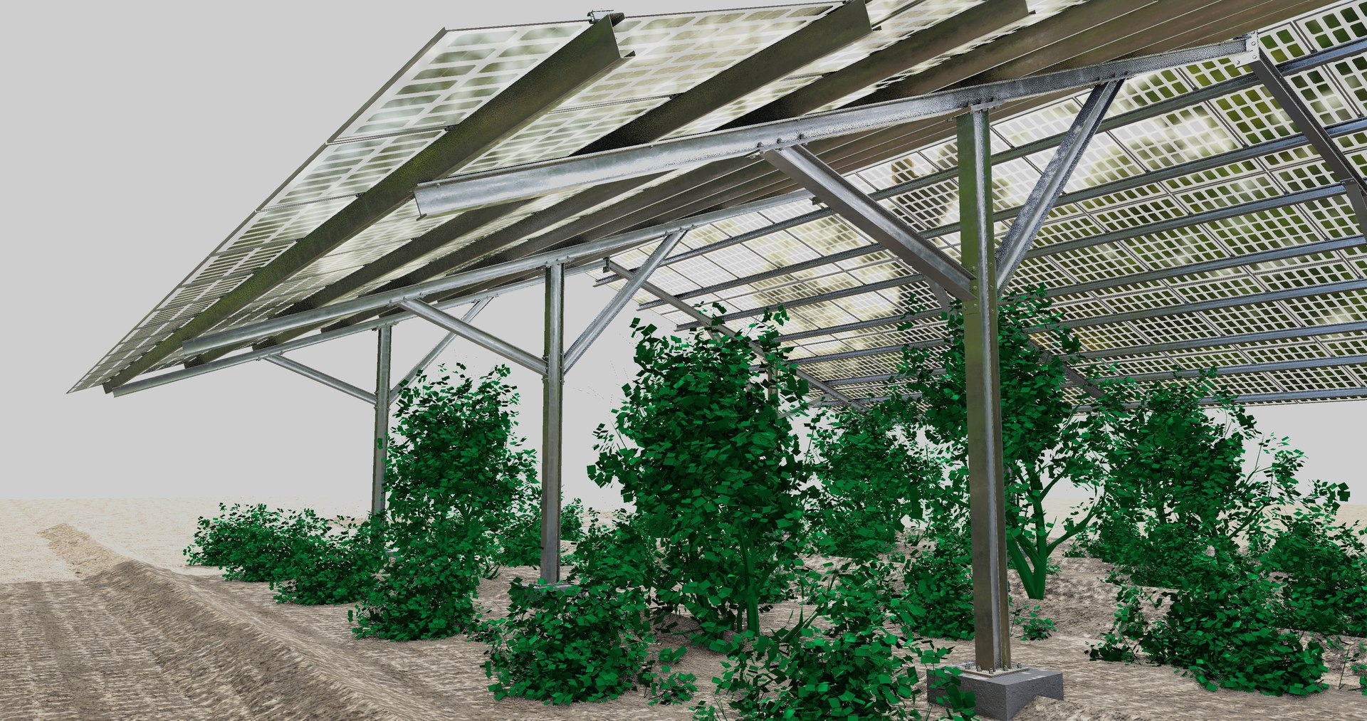 3D Solar Steel Construction For Farms Type-4 - TurboSquid 2149670