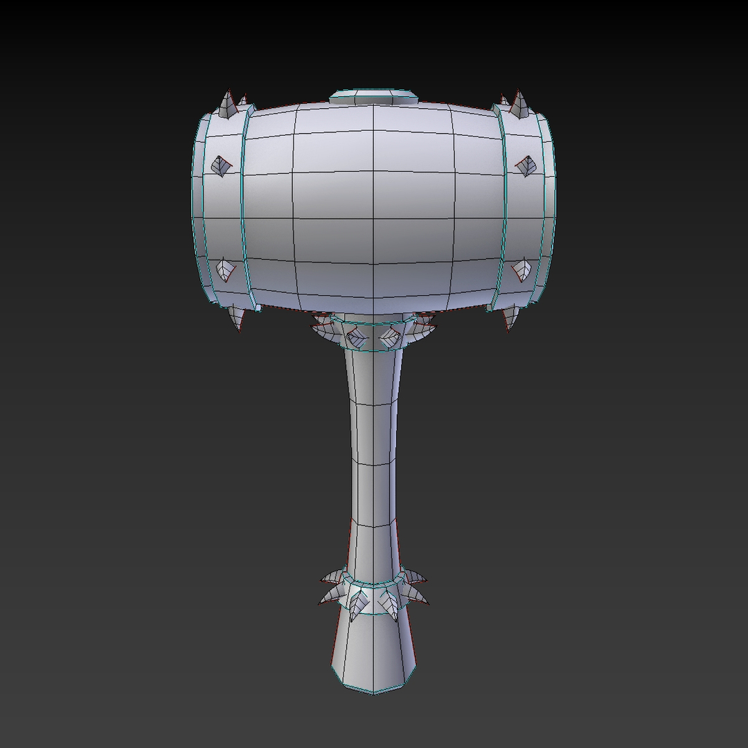 3D Spiked War Mallet Model | 1144282 | TurboSquid