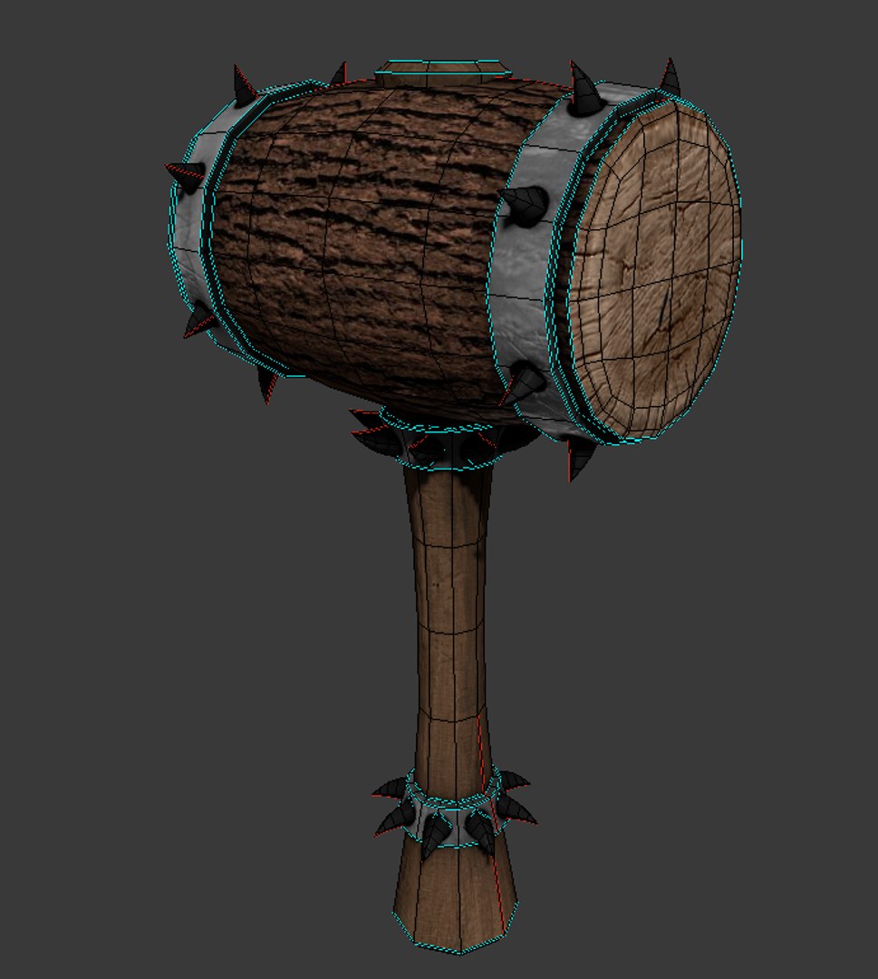 3D Spiked War Mallet Model | 1144282 | TurboSquid