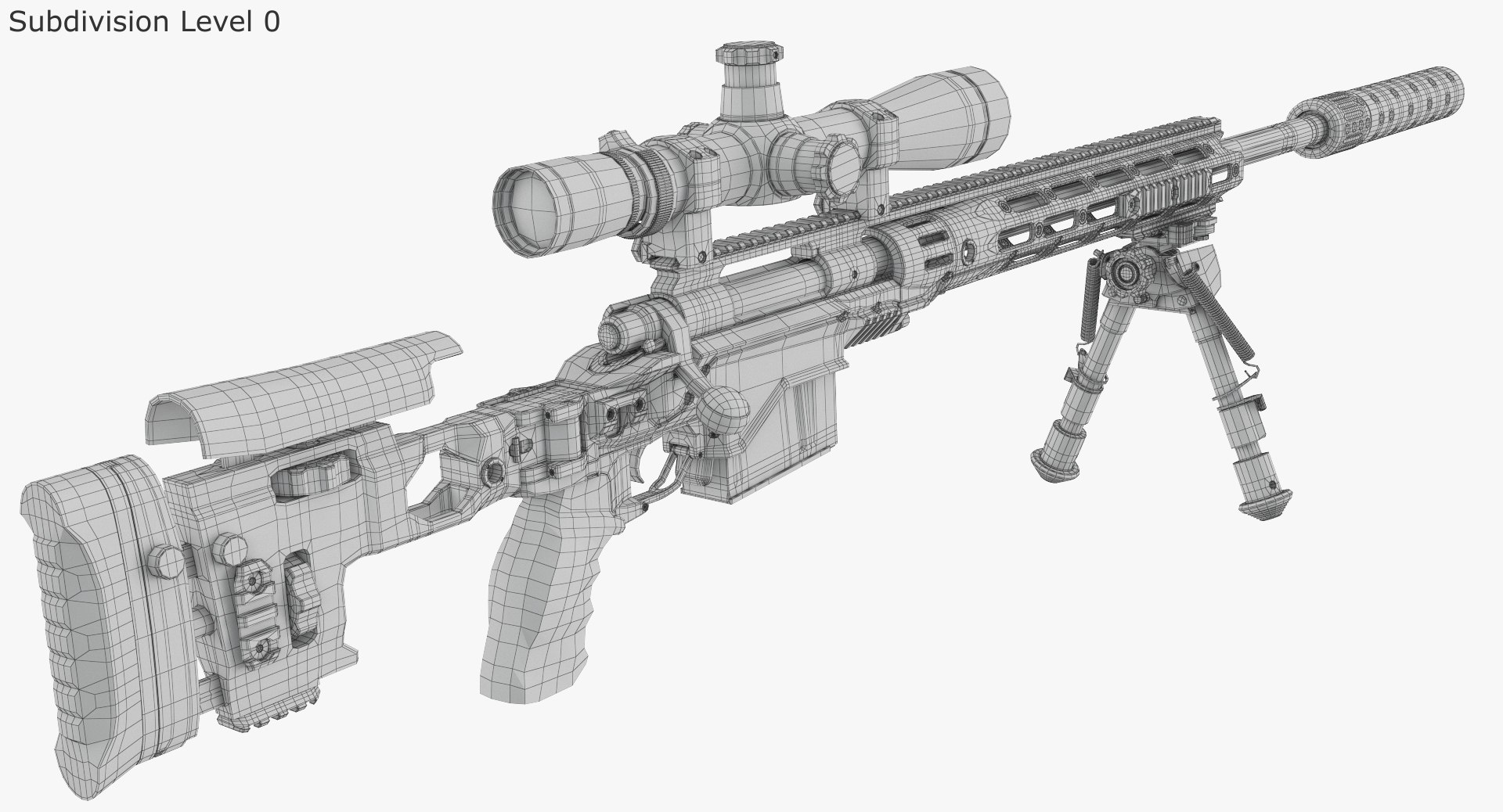 M2010 Enhanced Sniper Rifle 3d Model