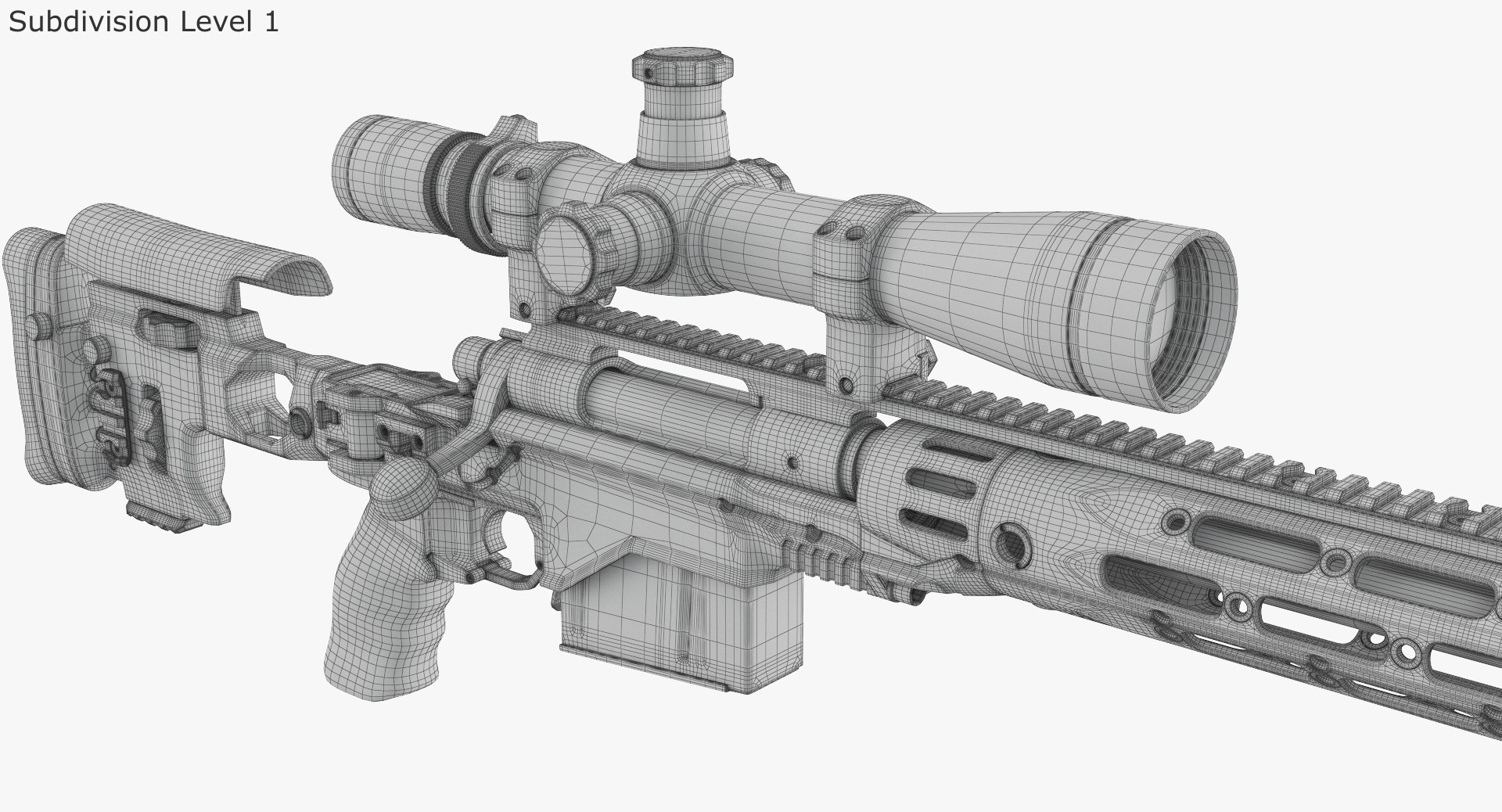 m2010 enhanced sniper rifle 3d model