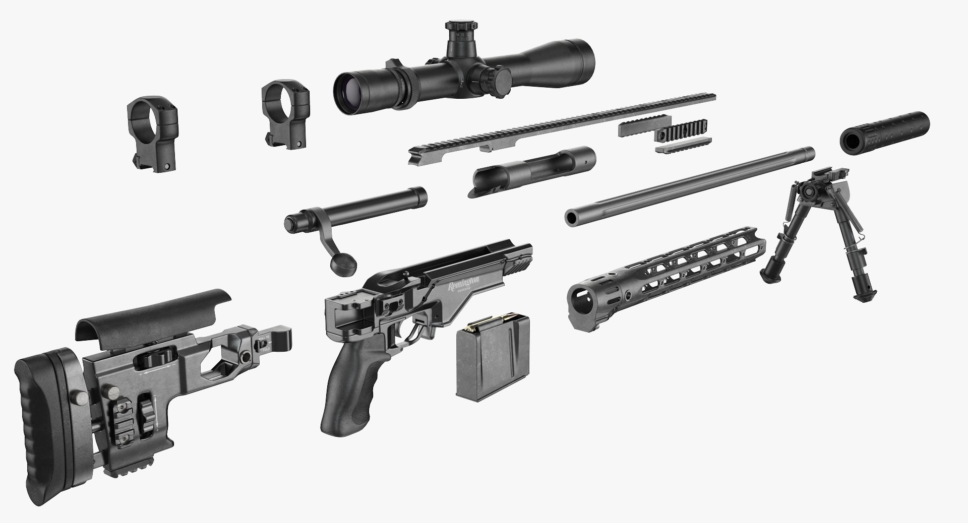 M2010 Enhanced Sniper Rifle 3d Model