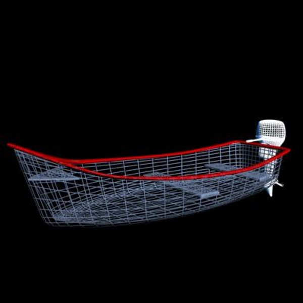 skiff fishing louisiana 3d model