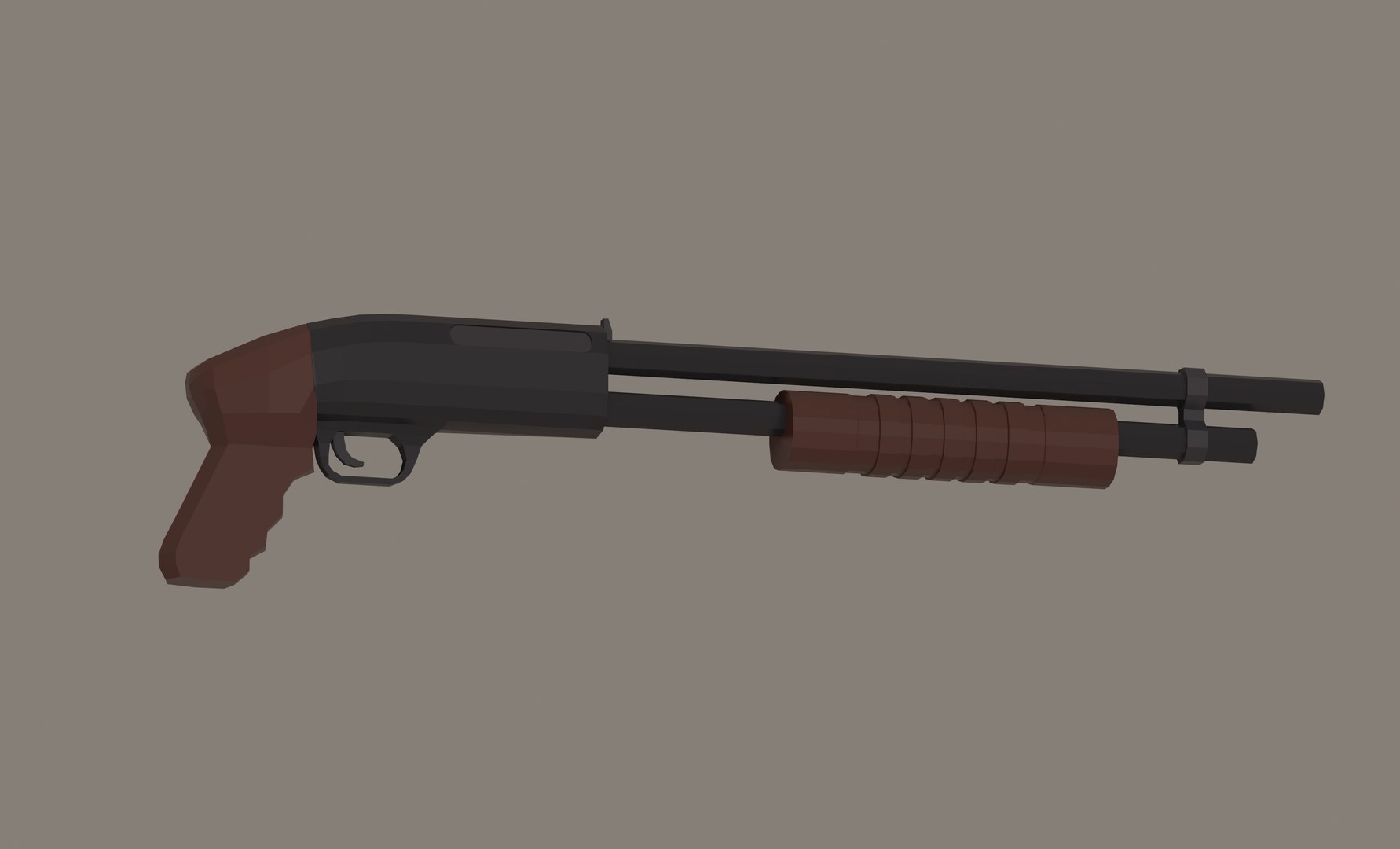 Shotgun Low Poly 3D Model - TurboSquid 2058233