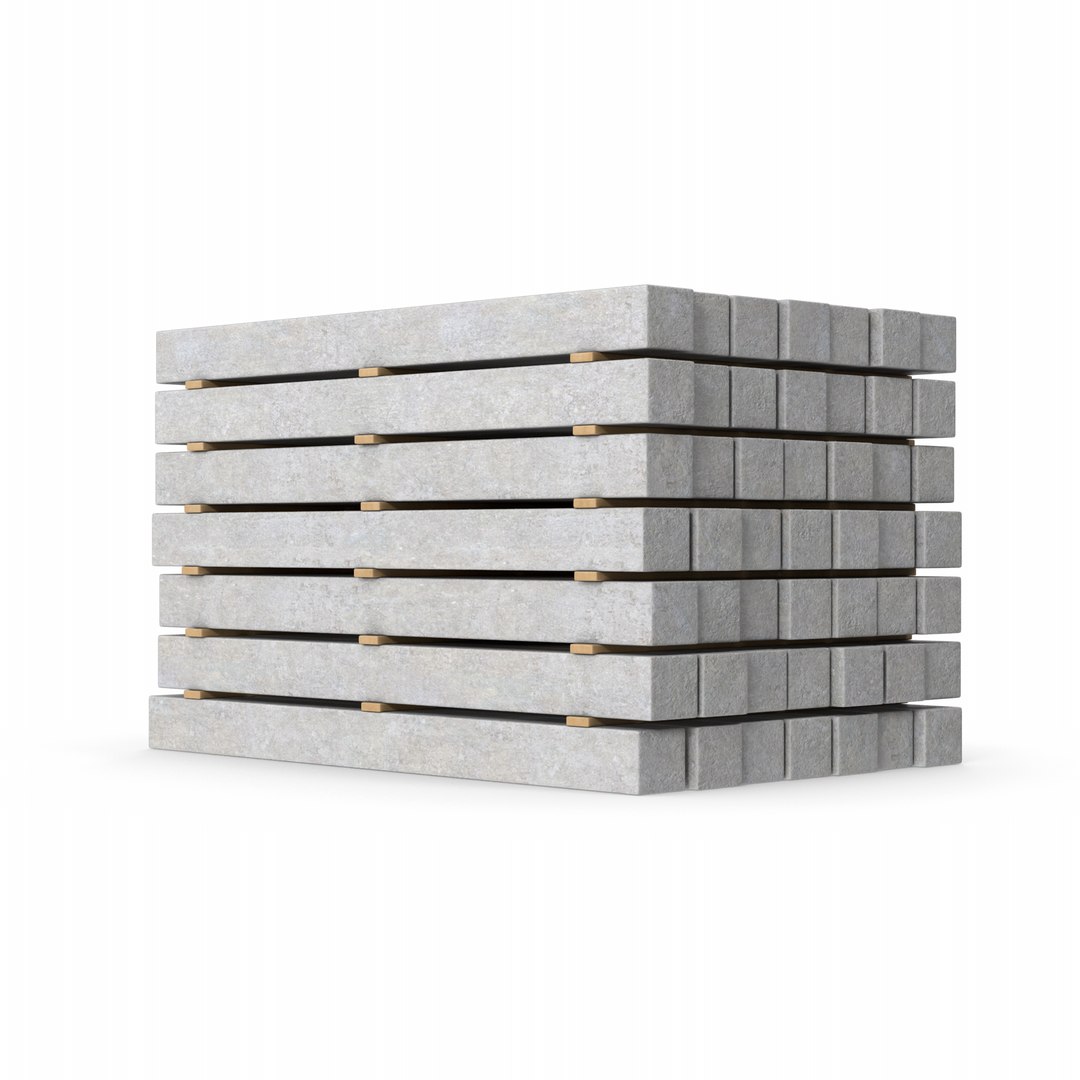 3D Stack Of Concrete Slabs Model - TurboSquid 2142069